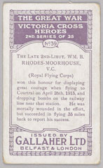 'The late 2nd-Lt. Wm. B. Rhodes-Moorhouse, VC', cigarette card, 1915 ...