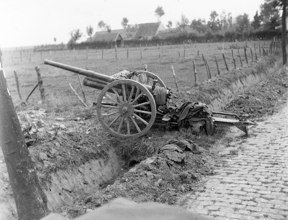 'One of the 12 German field guns captured by "A" Squadron near ...