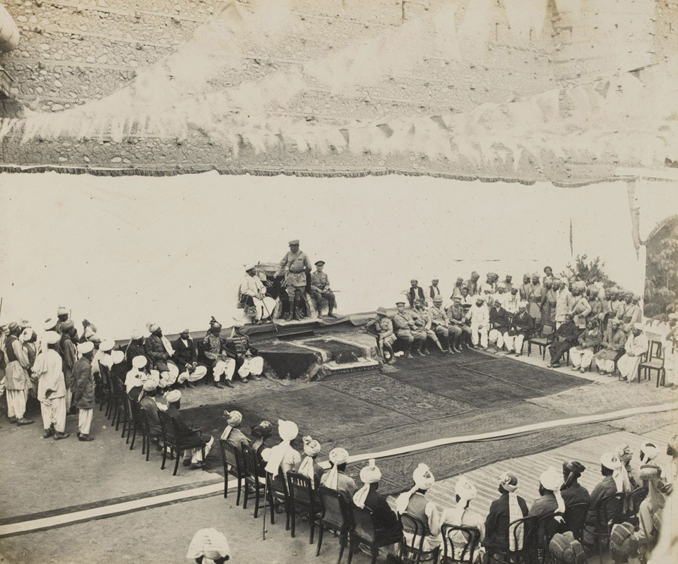 Chief Commissioner speaking at the Nawab Alamzeb Khan's Durbar, Dir ...