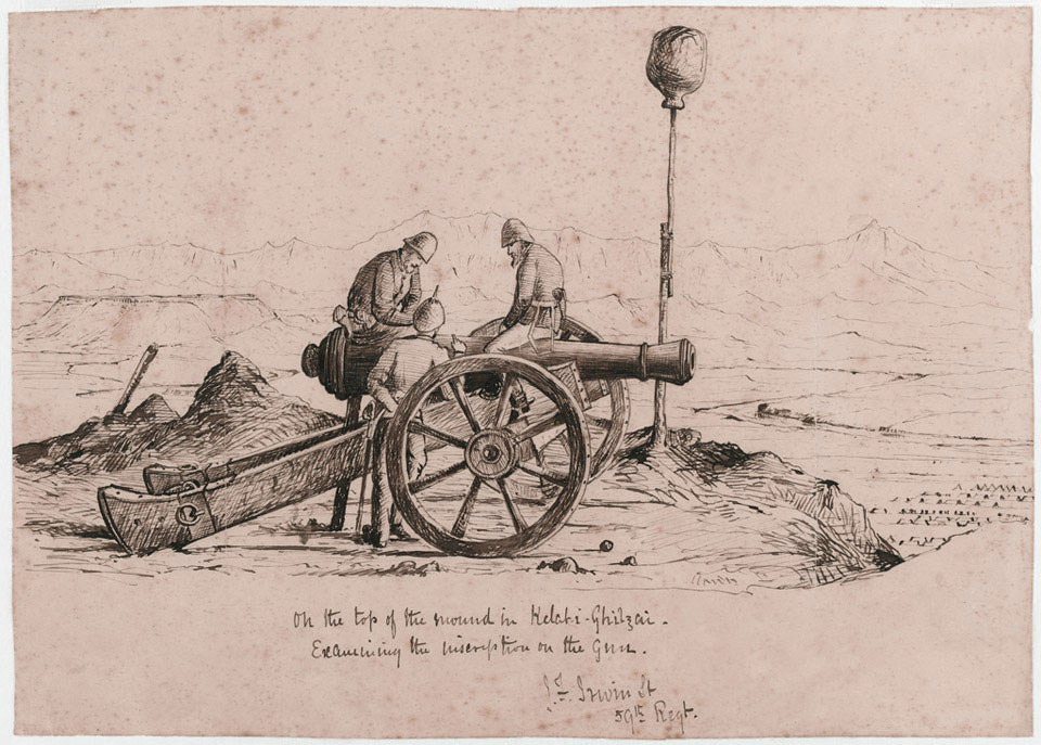 'On top of the mound in the Kelat-i -Ghilzai. Examining the inscription ...