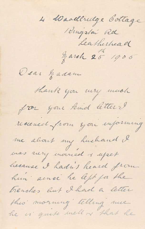 Letter by Edith Stevens to Eleanore Stephens, the wife of Colonel ...