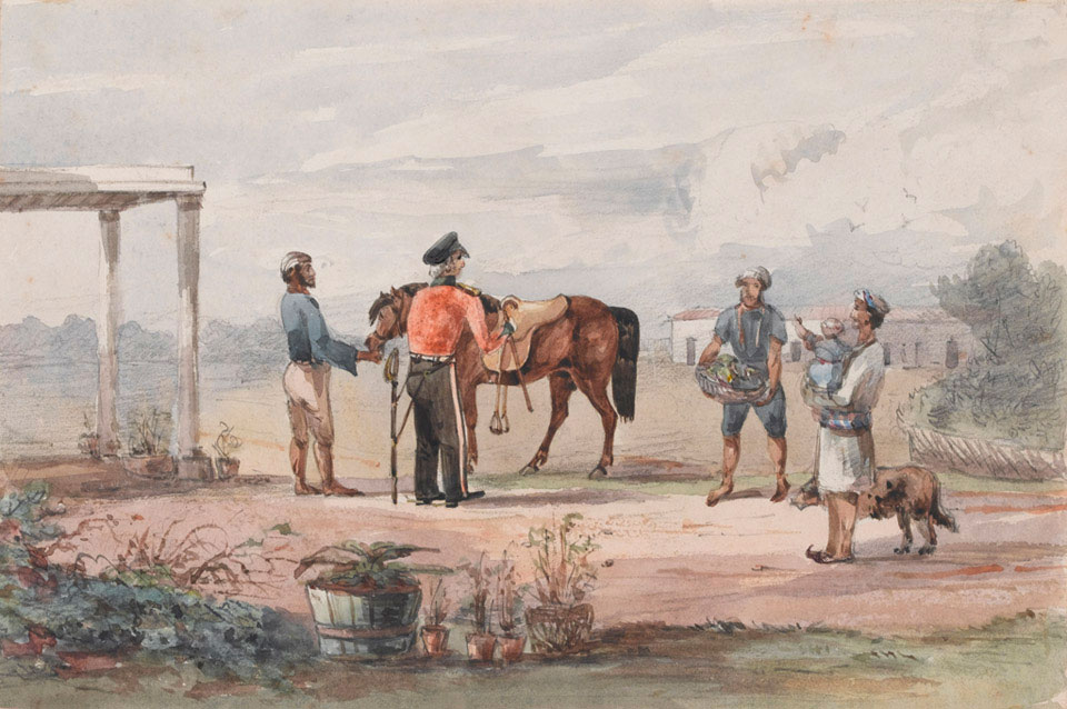 'The old major comfortably off', India, 1845 | Online Collection ...