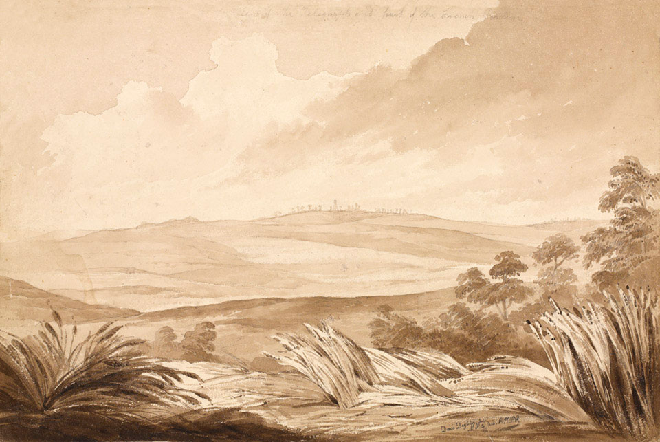 'View of the Telegraph and part of the French Position', Waterloo, 1815 ...