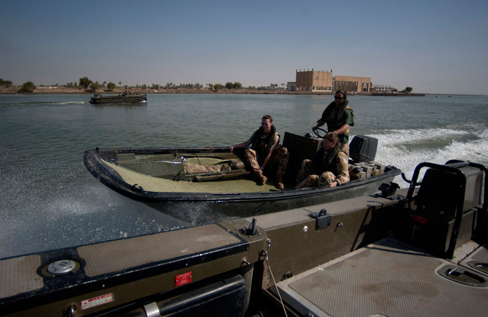 21 Engineer Regiment Boat Troop training on the Shatt al-Arab Waterway ...