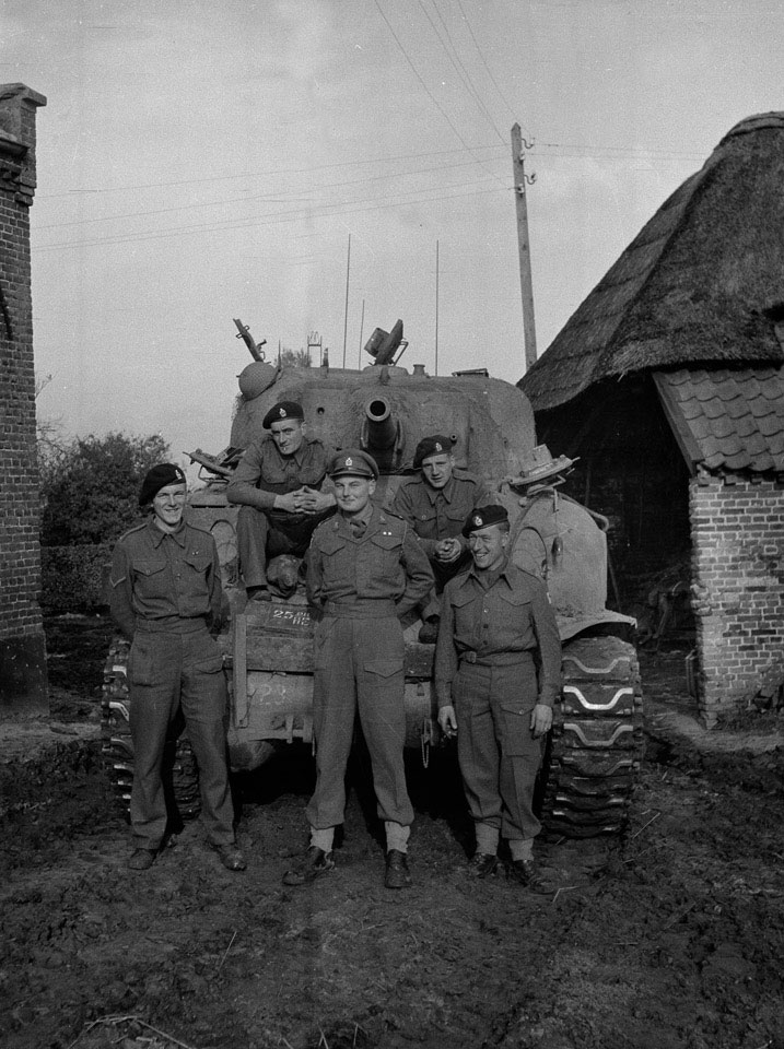 Sherman tank and crew, 3rd/4th County of London Yeomanry (Sharpshooters ...
