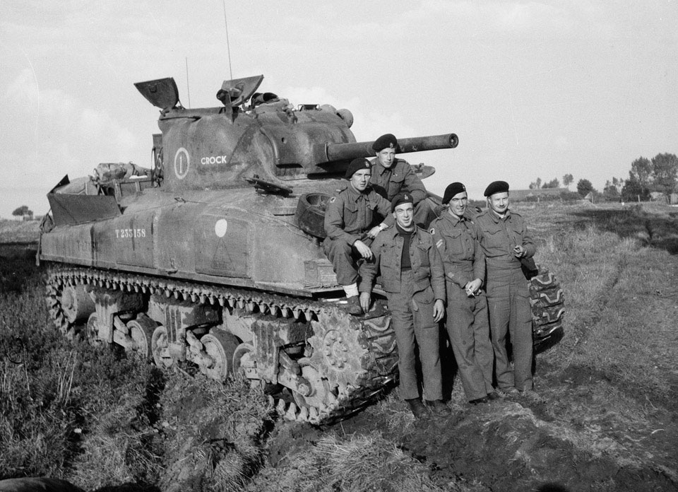'Crock' and crew, Sherman tank, 3rd/4th County of London Yeomanry ...