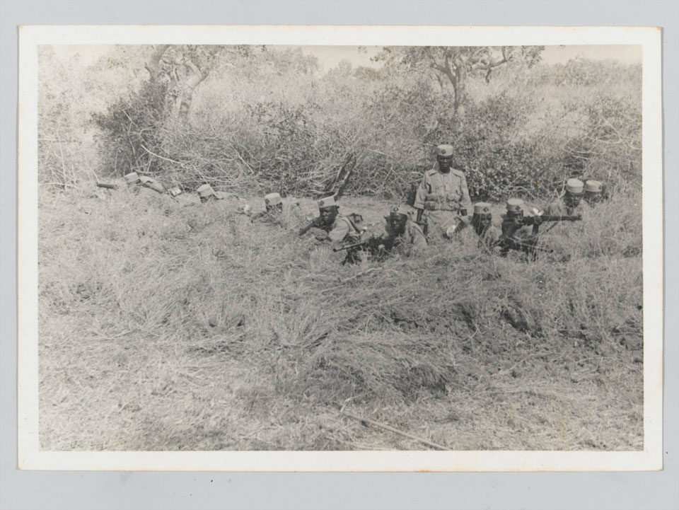 King's African Rifles manning a trench, viewed from front, 1939 (c ...