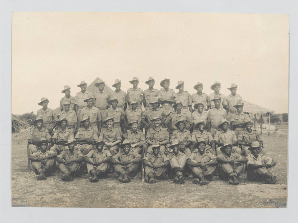 African soldiers and non-commissioned officers and British Officers of ...