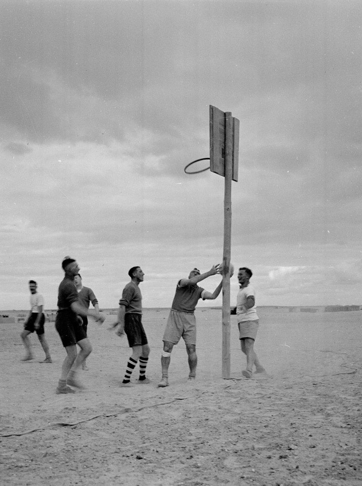 Basketball in the desert, Headquarters Squadron, 3rd County of London ...