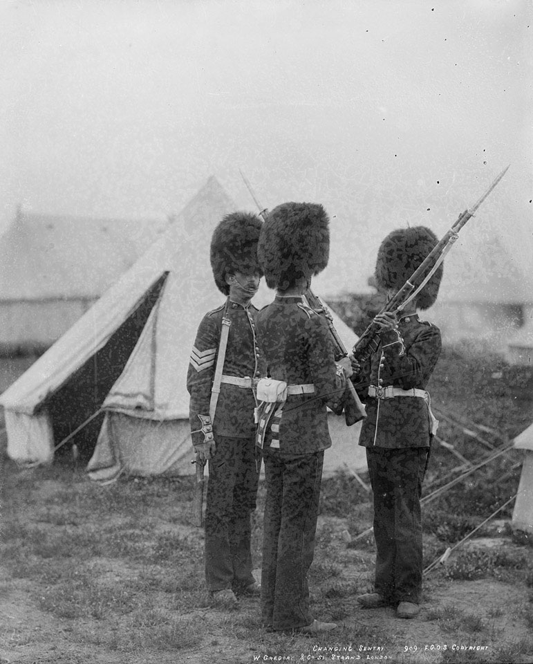 Changing sentry, Scots Guards, glass negative, 1895 (c) | Online ...