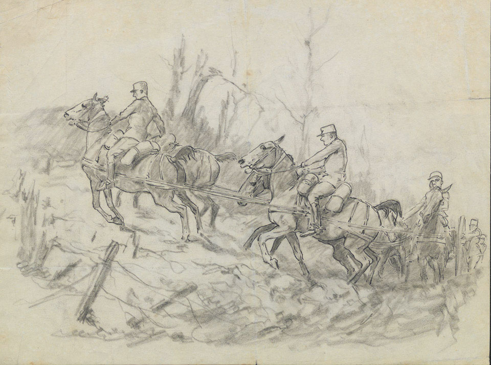 'A French gun taking up a position', 1914 (c) | Online Collection ...