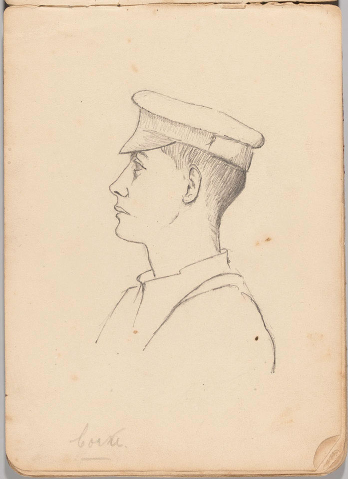 Sketch of a soldier in profile, World War One (1914-1918) | Online ...
