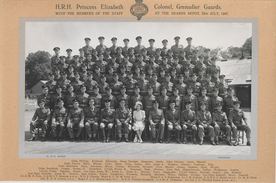 'H.R.H. Princess Elizabeth Colonel, Grenadier Guards. With the members ...