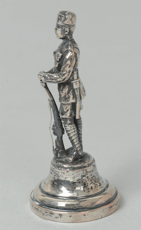 Silver statuette of a Sergeant of the King's African Rifles in service ...