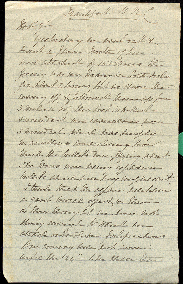 Incomplete letter sent by Stuart Edward Craig from Frankfort, 9 ...