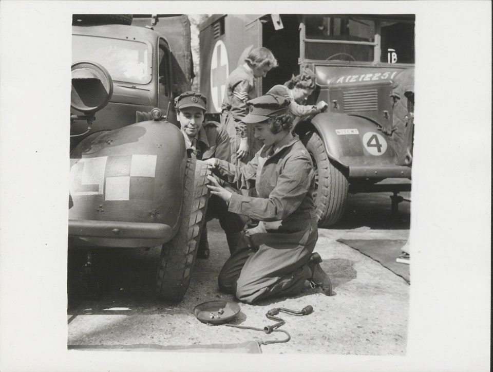 Princess Elizabeth maintaining an Austin 10 'Tilly' light utility truck ...