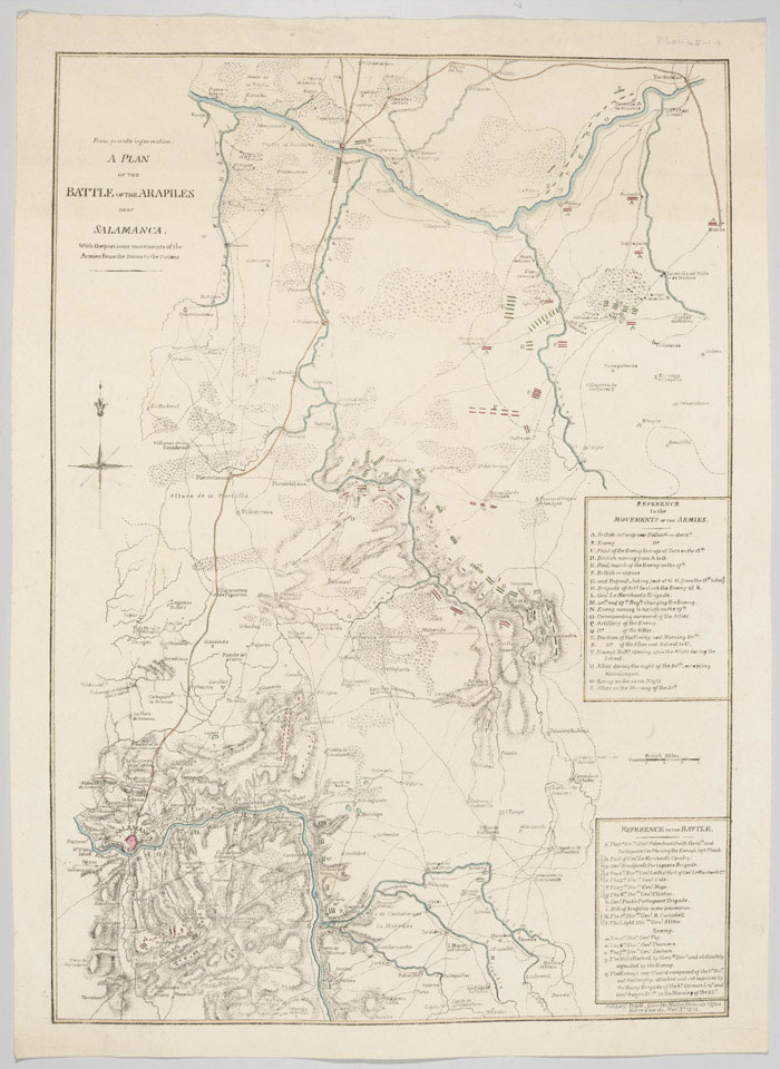 'A plan of the Battle of the Arapiles near Salamanca with the previous ...