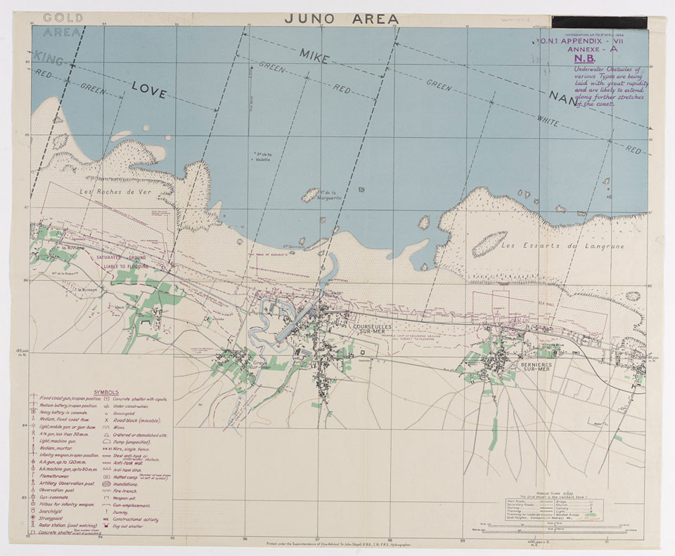 Map: Juno Area, 1944 | Online Collection | National Army Museum, London