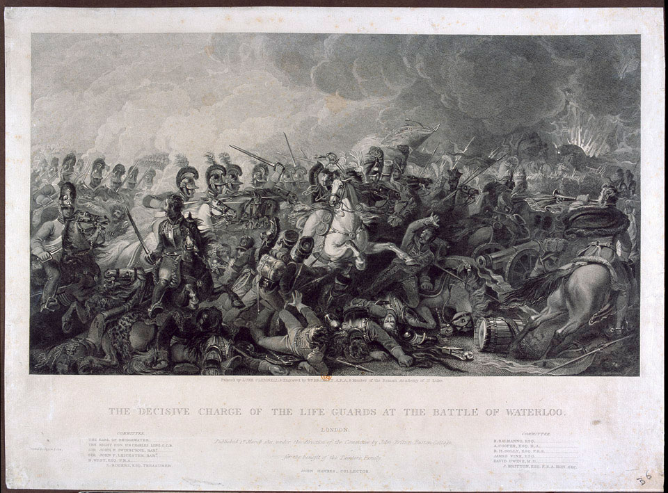 The Decisive Charge of the Life Guards at Waterloo, 1815 | Online ...