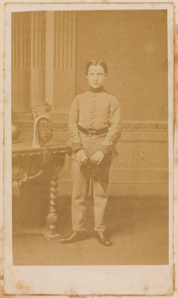Boy Bugler Woollaston, presumably of the 4th (Canterbury ...