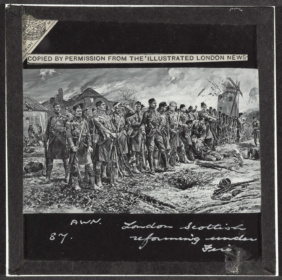 'London Scottish forming under fire', 1914 | Online Collection ...