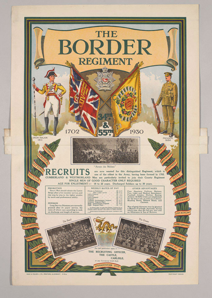 'The Border Regiment', recruiting poster, 1930 | Online Collection ...