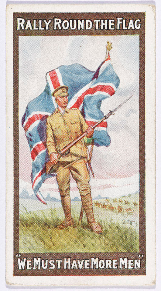 'Rally Round the Flag We Must Have More Men', cigarette card, 1915 (c ...