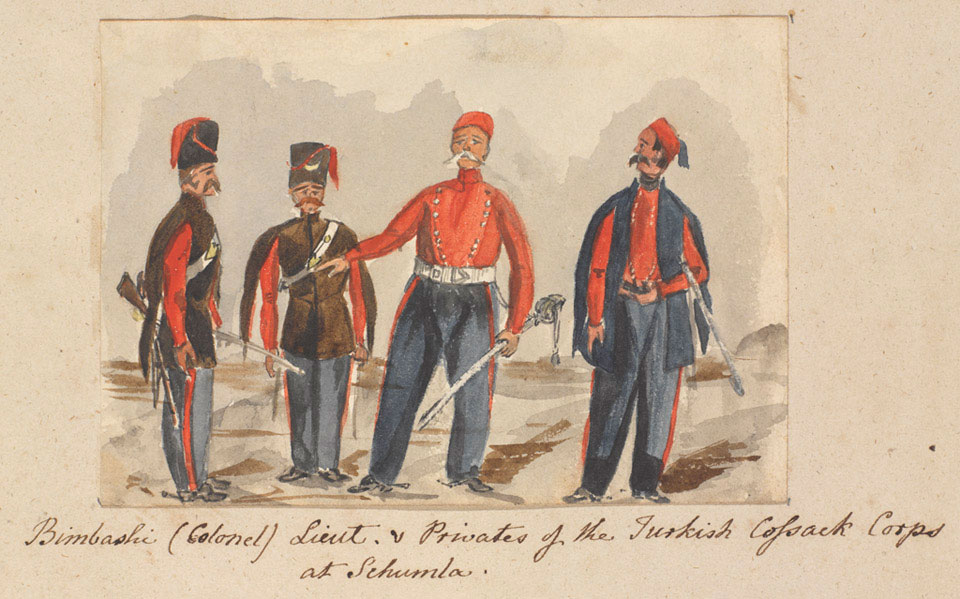 'Bimbashi (Colonel) Lieut. & Privates of the Turkish Cossack Corps at ...