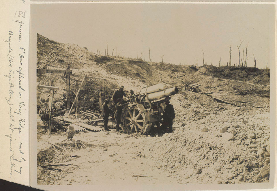 Captured German 21 cm Morser 10 howitzers, Vimy Ridge, 1917 | Online ...