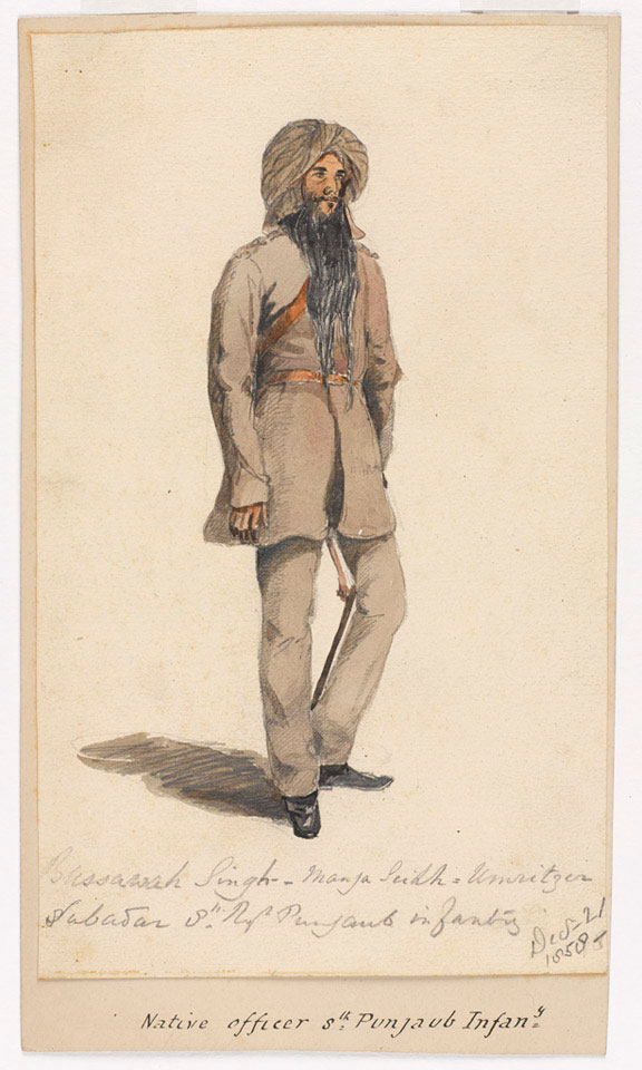 'Bussawah Singh', subadar of the 8th Punjab Infantry, 1858 | Online ...