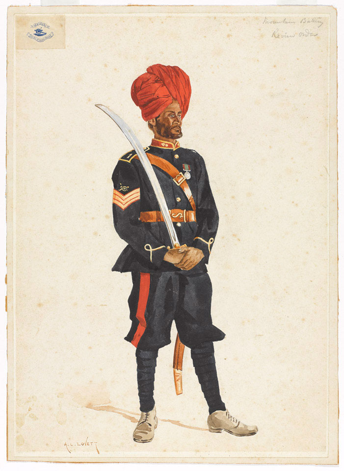 Havildar, No 1 Kohat - 'Mountain Battery, Review Order', 1888 (c ...