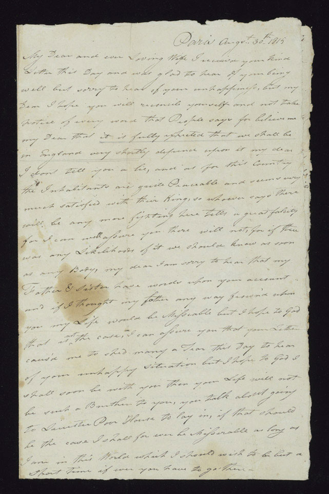 Letter from an unknown private soldier in the 'Duke of Wellington's ...