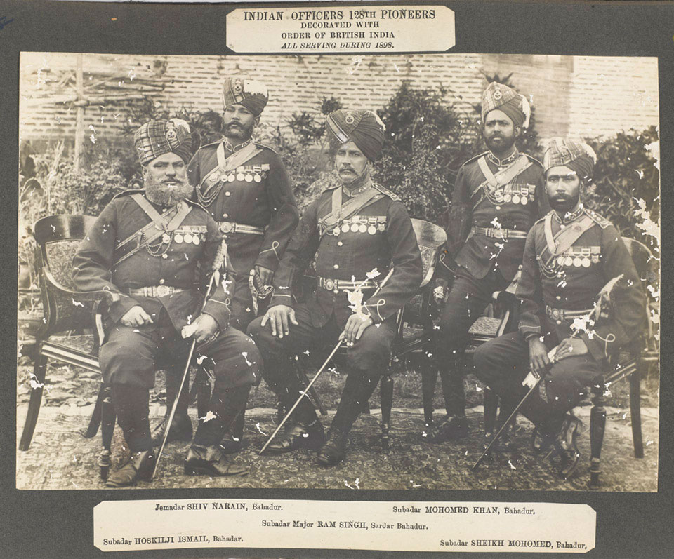 'Indian Officers 128th Pioneer decorated with Order of British India ...