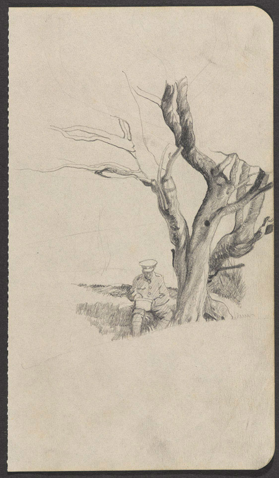 Soldier writing under a tree, 1917 | Online Collection | National Army ...