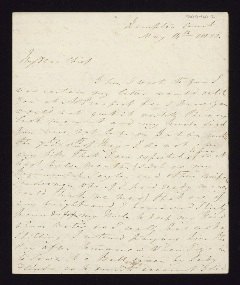 Letter from Lieutenant Standish O'Grady to his father the 1st Viscount ...