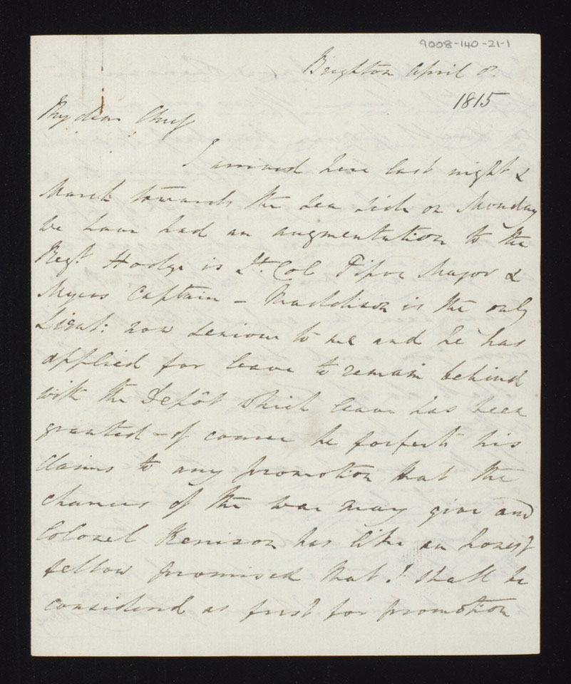 Letter from Lieutenant Standish O'Grady to his father the 1st Viscount ...