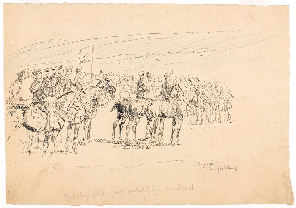 'Wednesday's field day was concluded by a march past', Bulford Camp ...