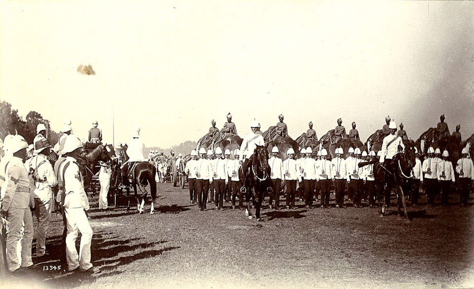 'Secunderabad Review. Elephant Battery, Marching past', 1895 | Online ...