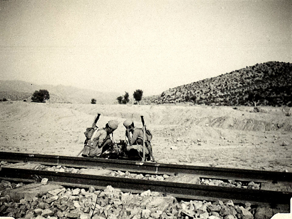'"Railway Crossing","Buzz and speech O.K."', 13th Frontier Force Rifles ...