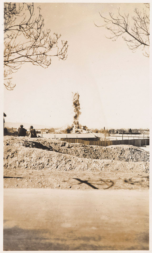 The demolition of a damaged church, after the earthquake in Quetta ...