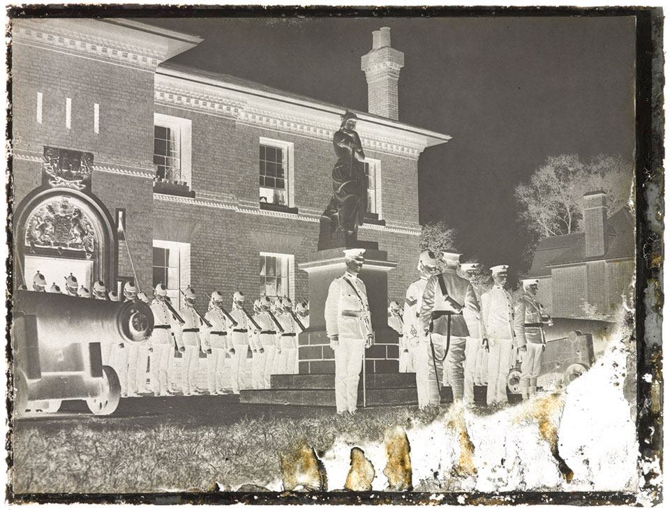 Parade outside of the headquarters of the Suffolk Royal Garrison ...