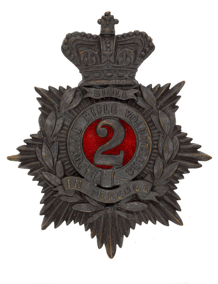 Helmet badge, 2nd Punjab (Simla) Volunteer Rifle Corps 1881-1901 ...