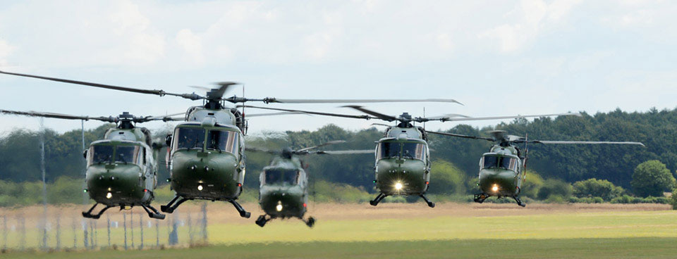 Flight of Lynx helicopters, 671 Squadron, 7 (Training Regiment), Army ...