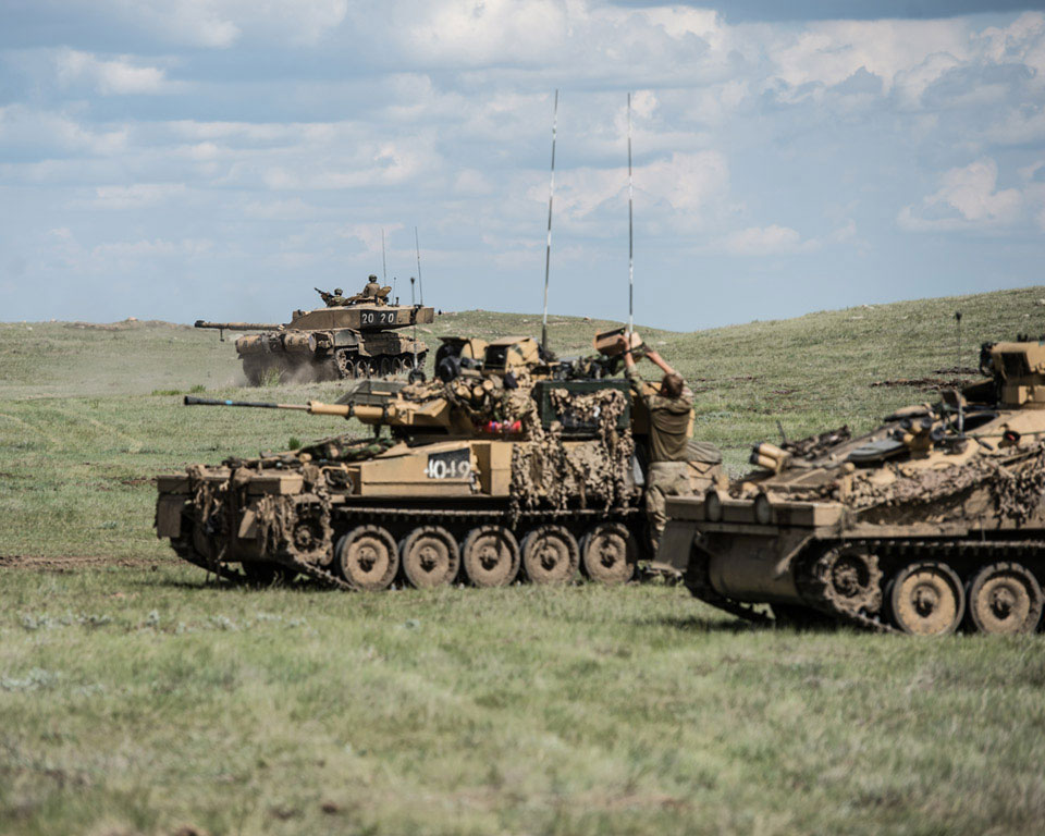 British Army armoured vehicles, Exercise PRAIRIE STORM, Canada, 2016 ...