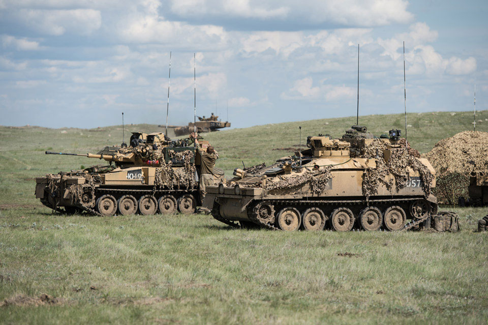 British Army armoured vehicles, Exercise PRAIRIE STORM, Canada, 2016 ...