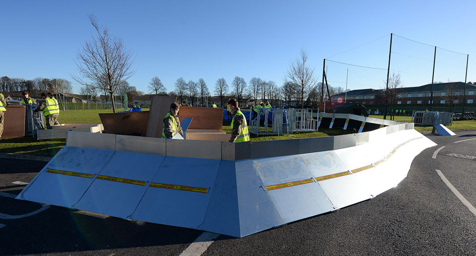 Flood defence training, Exercise Wessex Teal, Bulford, near Salisbury ...