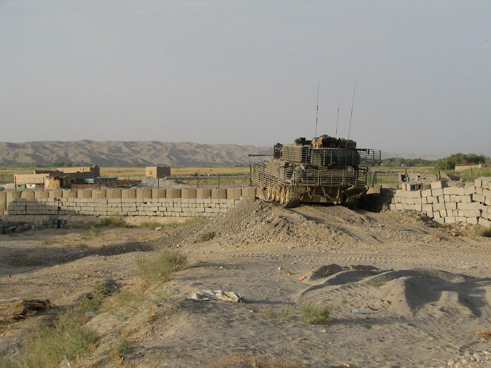 Scimitar tank in a defensive position, Helmand Province, Afghanistan ...
