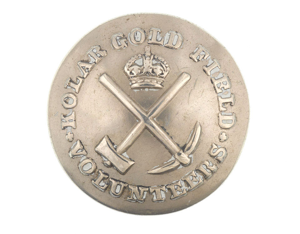 Button, Kolar Gold Fields Rifle Volunteers, 1903-1917 | Online ...
