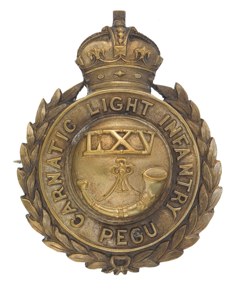 Pugri badge, 65th Carnatic Light Infantry, 1903-1904 | Online ...