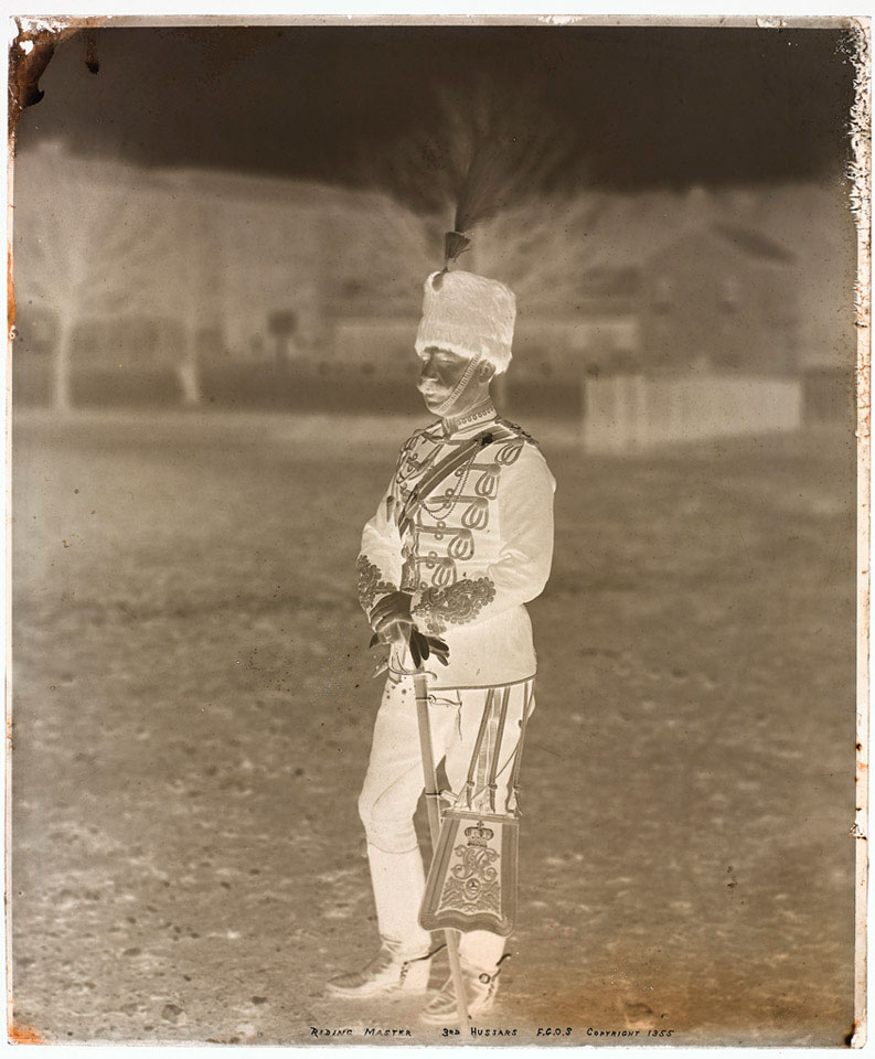 Riding Master, 3rd The King's Own Hussars, glass negative, 1895 (c ...